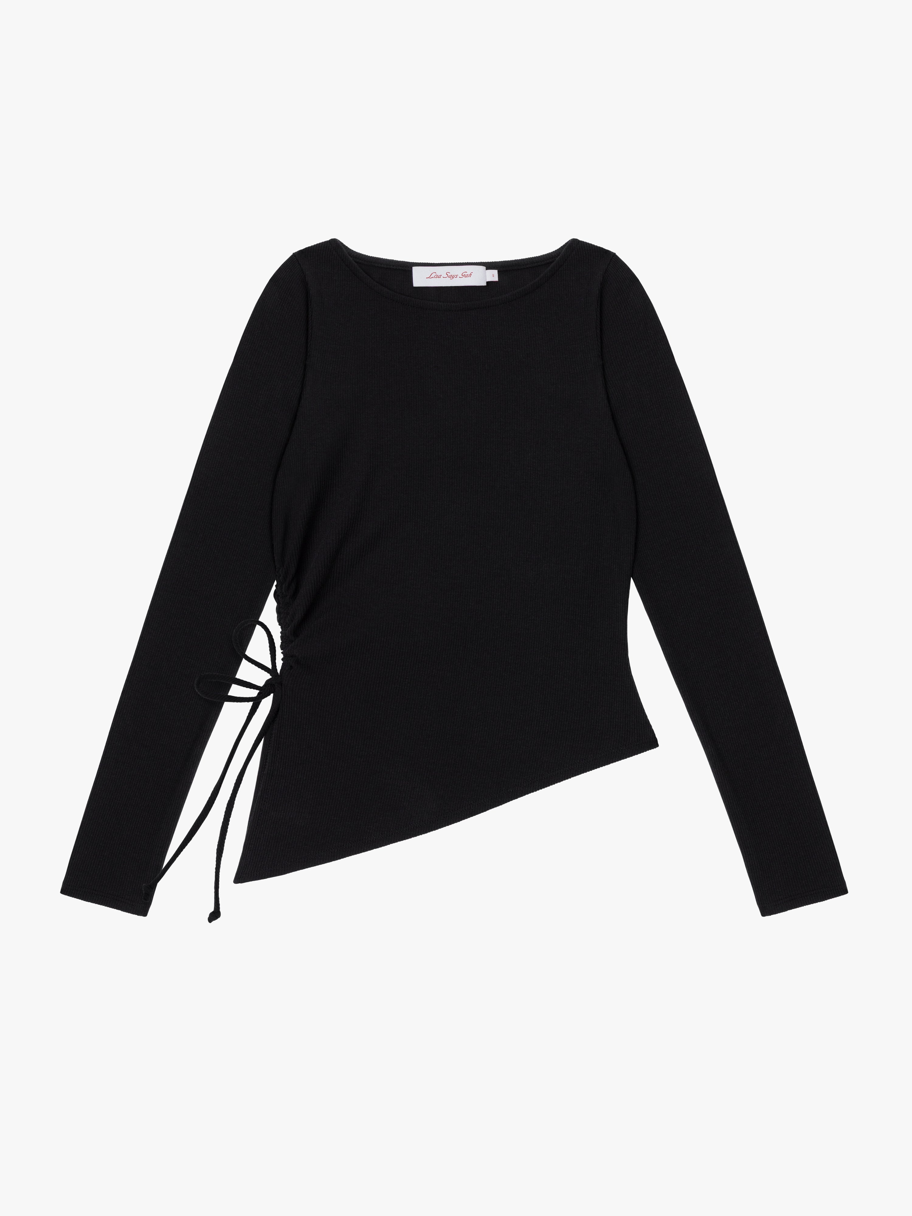 Emma Long Sleeve Top - Black Rib – Lisa Says Gah